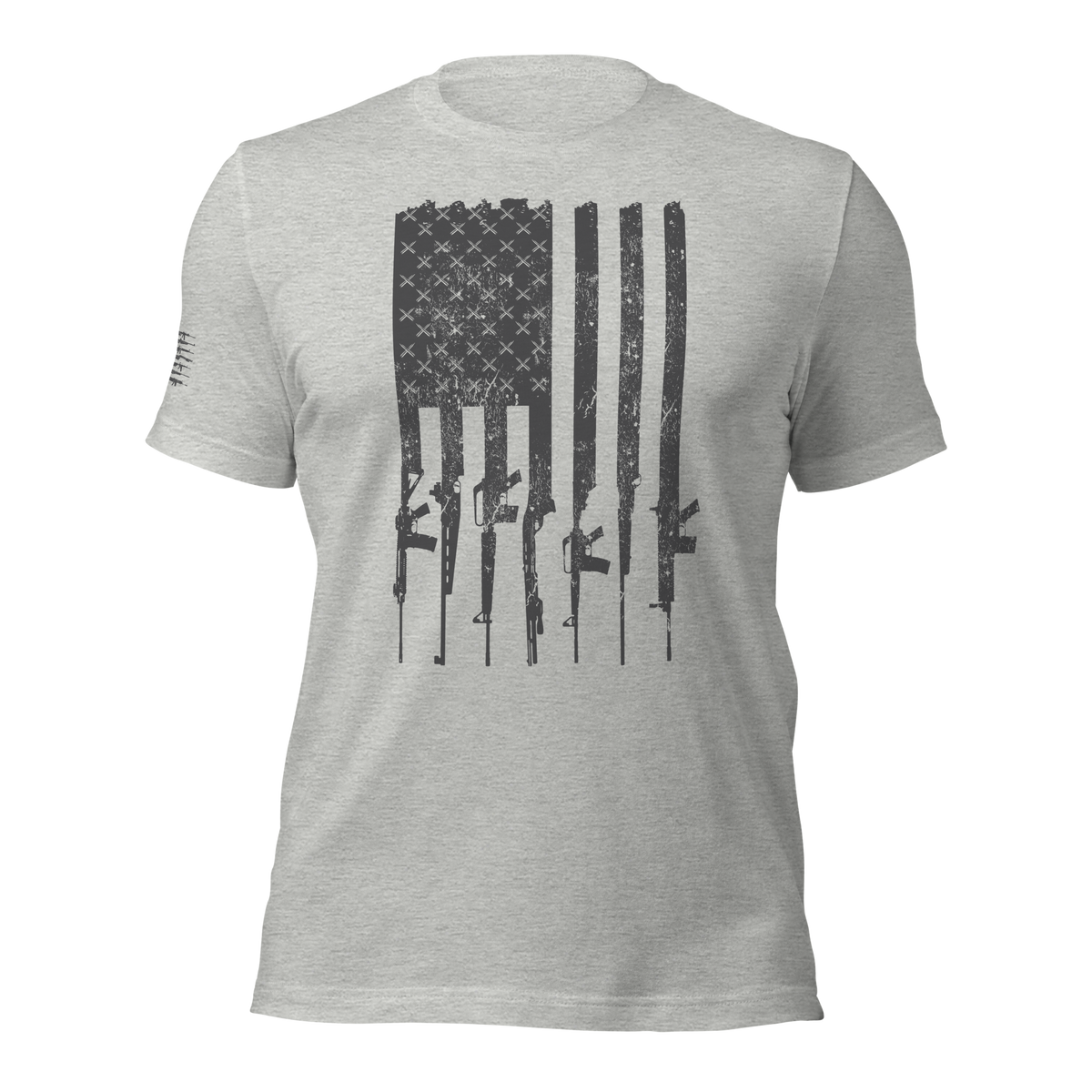 Men's Tactical 2A Gun Flag Patriotic T Shirt, Athletic Grey – River to ...